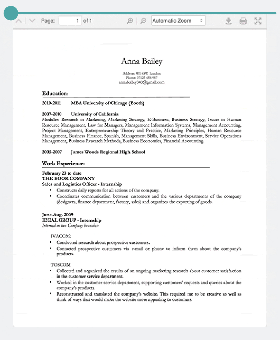 Structured candidate profiles | Features